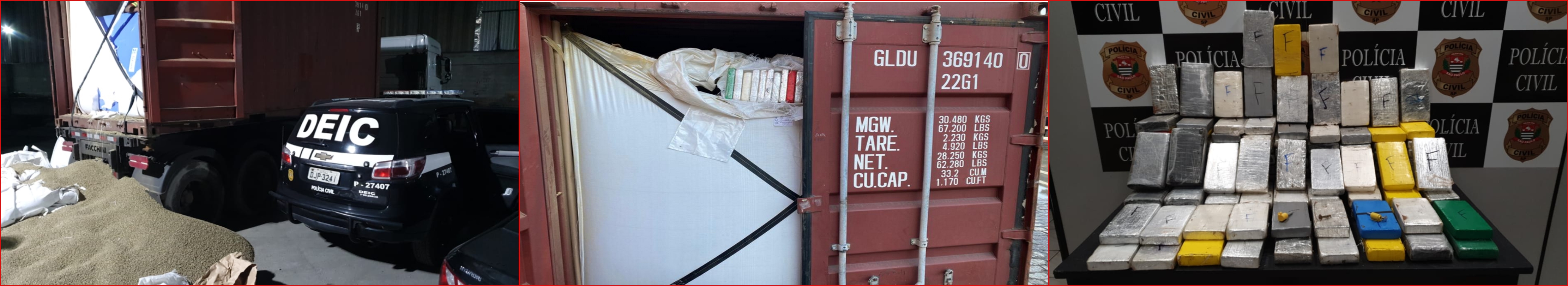 Polícia Civil apreende 124kg de cocaína em container que seria ...